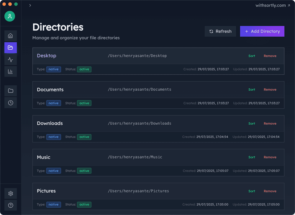 Sortly - The Automated File Organizer